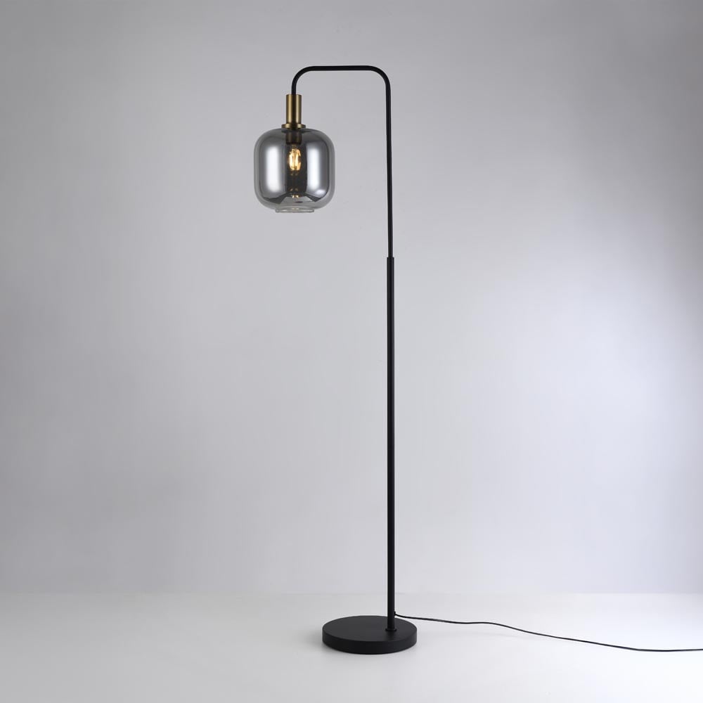 Stilvolle Stehlampe Rauchglas Kugel Bilder
